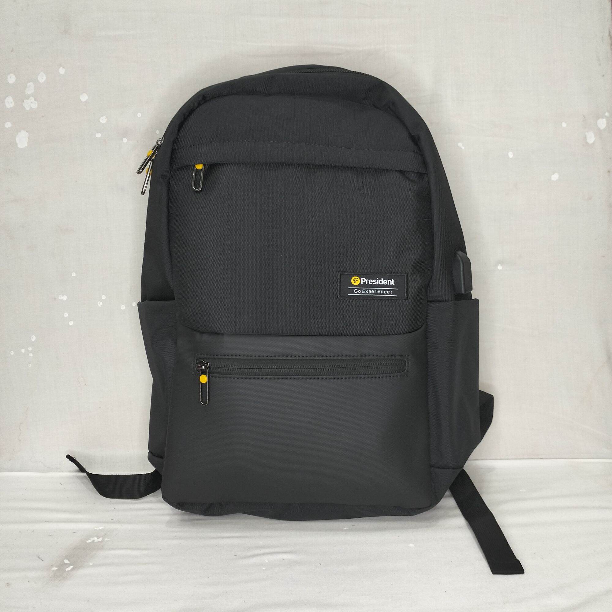 tas ransel pria dan wanita merek president model minimalis USB cable ...