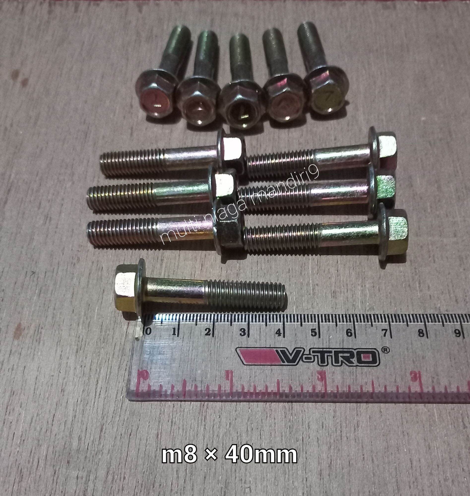 baut 12 baut topi, baut flange bolt m8 × 40mm ( 4cm ), baut topi 12 ...