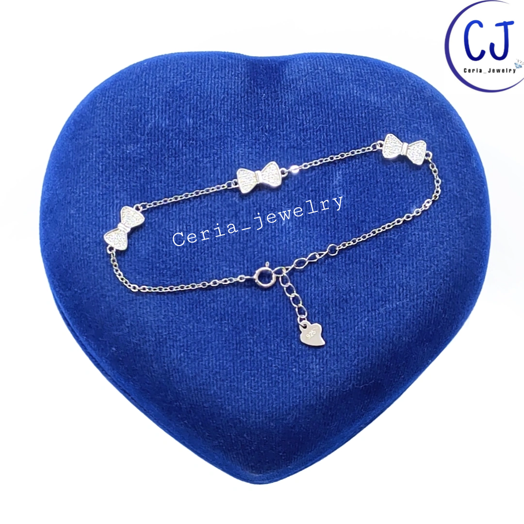 Gelang Perak Asli Silver 925 Lapis Emas Putih Rantai Nori Polos Kecil ...