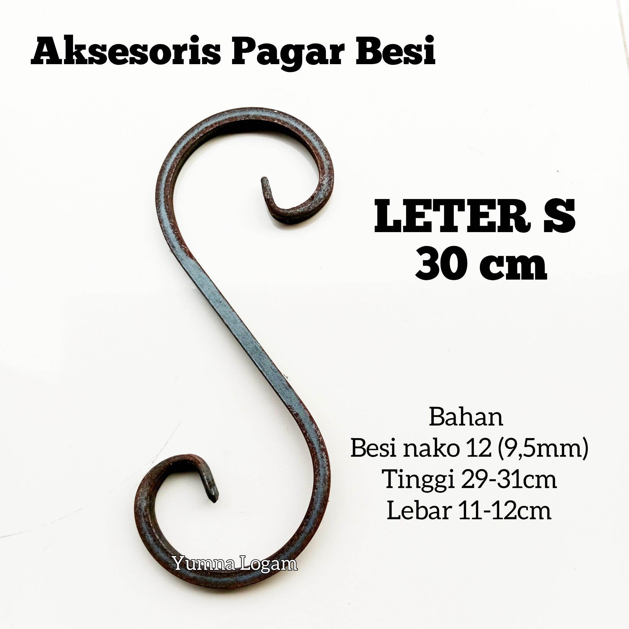 Leter Letter S 30cm Besi Nako Virkan Ornamen Aksesoris Pagar Besi ...