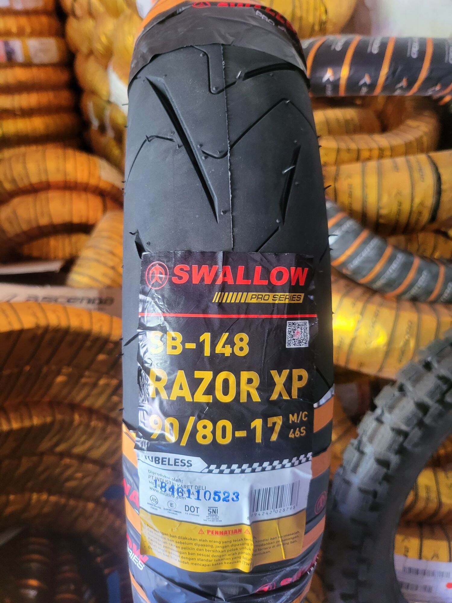 BAN LUAR SOFT COMPOUND 90/80-17 SWALLOW RAZOR XP TUBELESS | Lazada ...