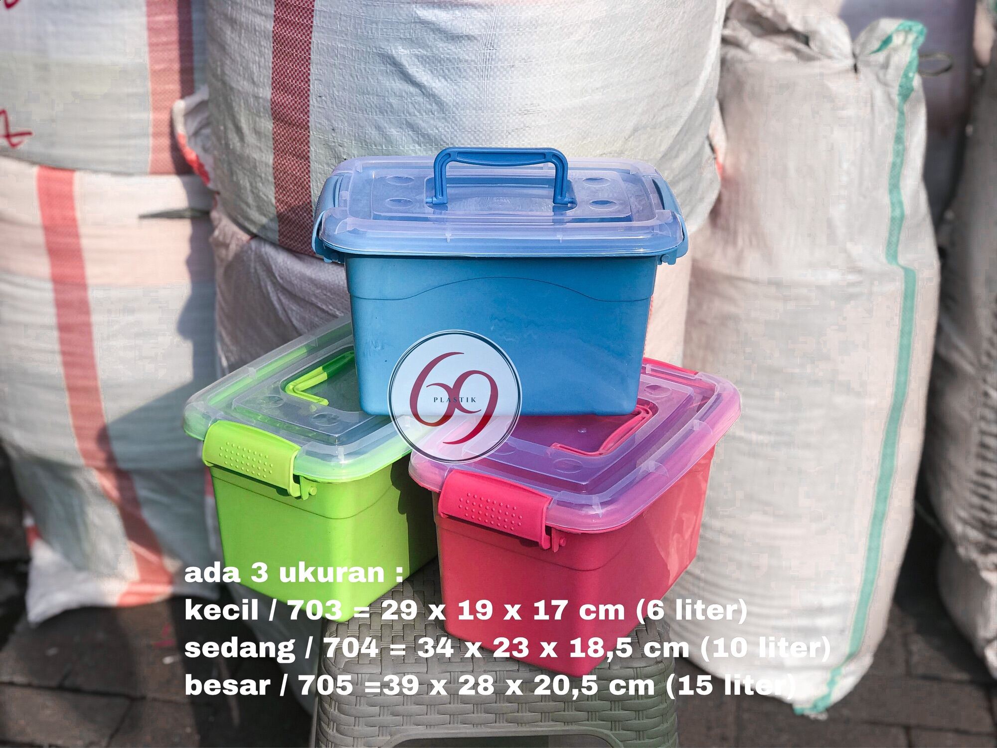 (3 Pcs) Container 704 Mercury Tanggung (10 Liter) / Box Kotak ...