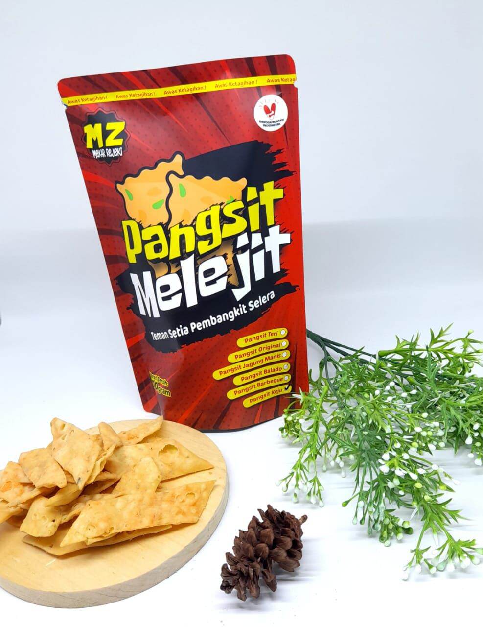 snack pangsit,variasi rasa,teri, bawang, jeruk, original, barbieque ...