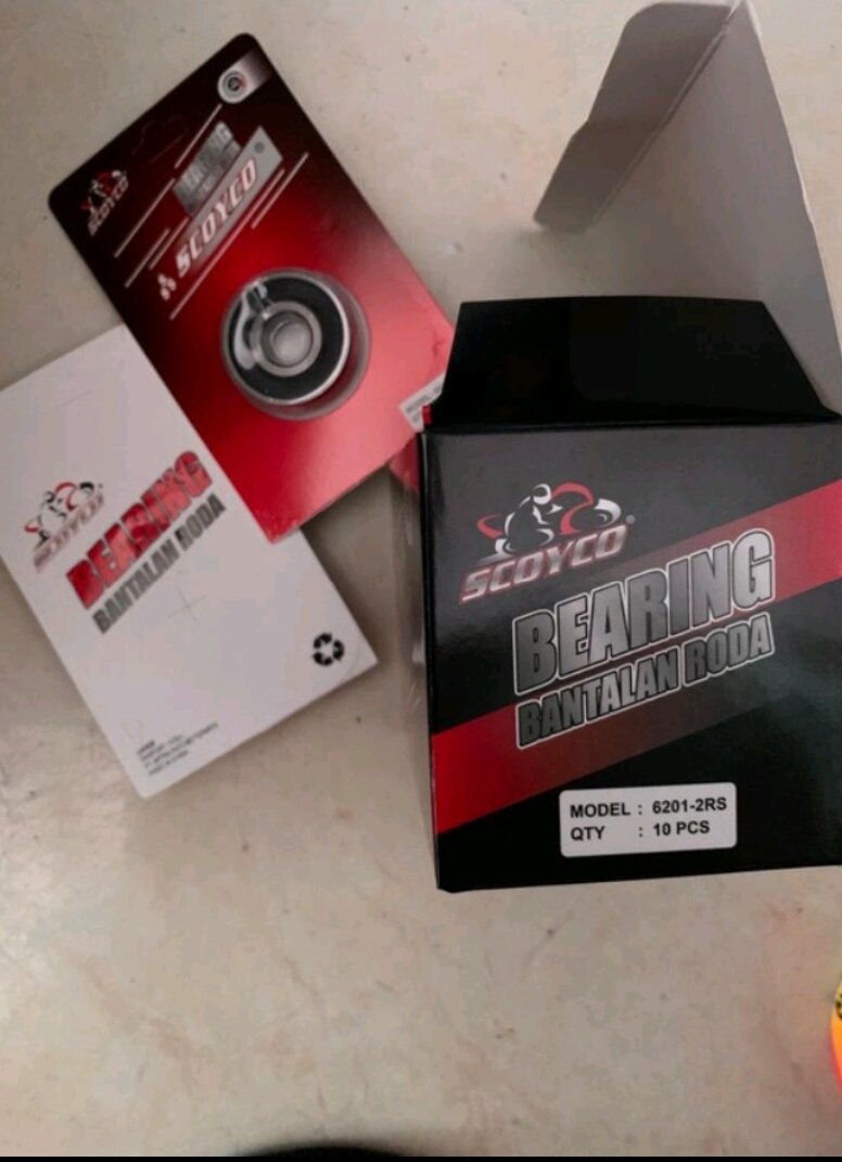 Bearing Laher Beat Vario Supra scoyco 6201 untuk roda depan atau ...