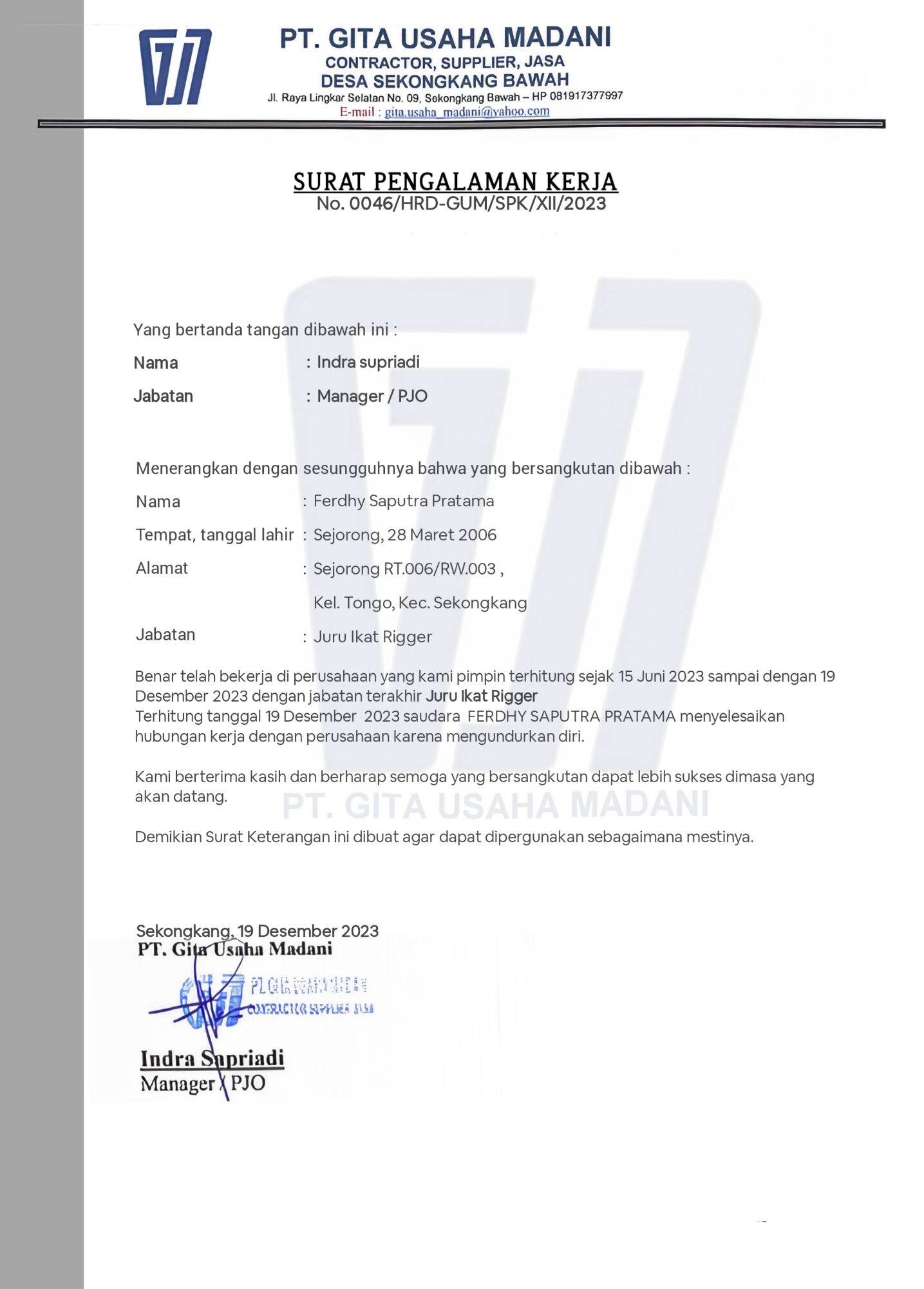 BENTUK PDF - SURAT PENGALAMAN KERJA- K3 SIO | Lazada Indonesia BENTUK PDF - SURAT PENGALAMAN KERJA- K3 SIO | Lazada Indonesia