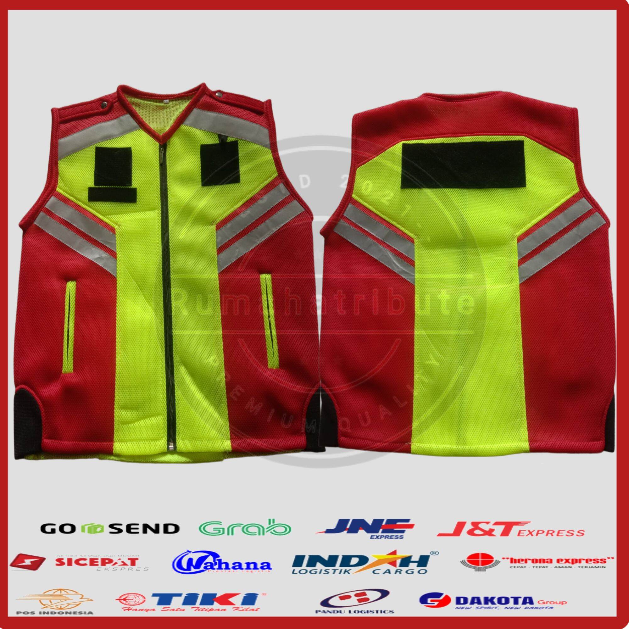 Rompi Safety | Rompi merah hijau bahan tebal | Lazada Indonesia