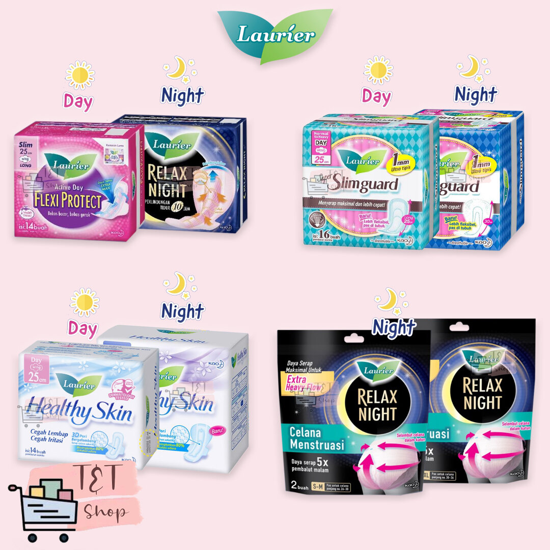 Pembalut Softex LAURIER Healthy Skin Relax Night Slim Guard Flexy ...