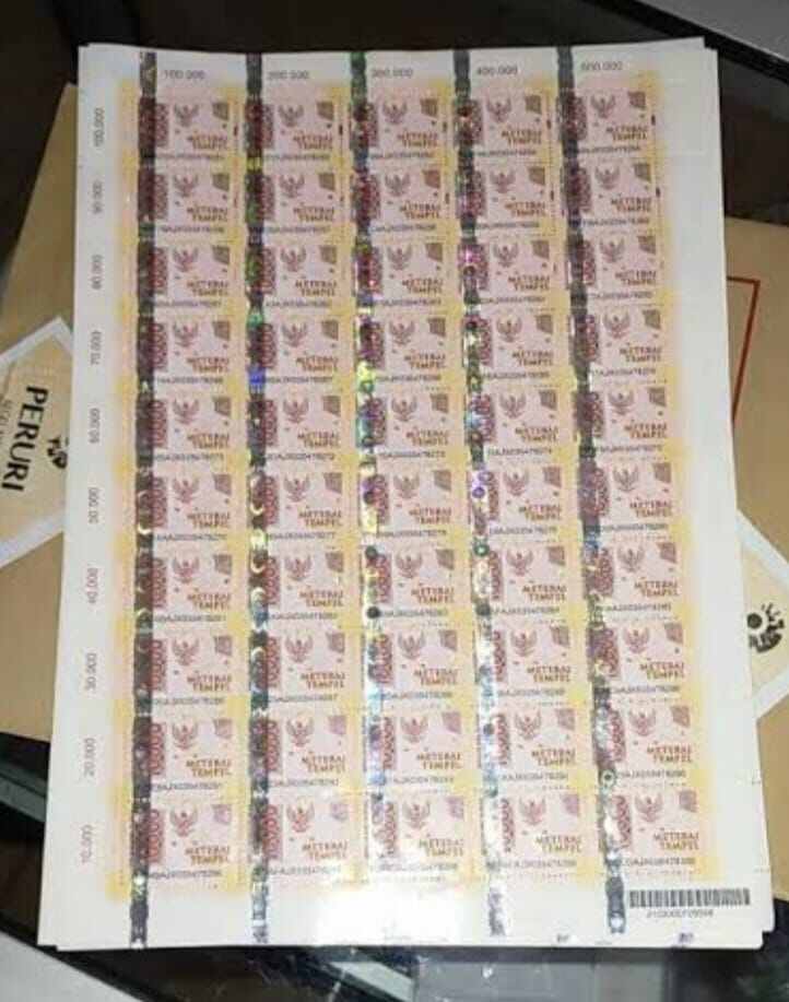 Materai 10000 10rb Tempel Tembus Sinar UV Asli Ori Pos 25pcs) | Lazada Indonesia