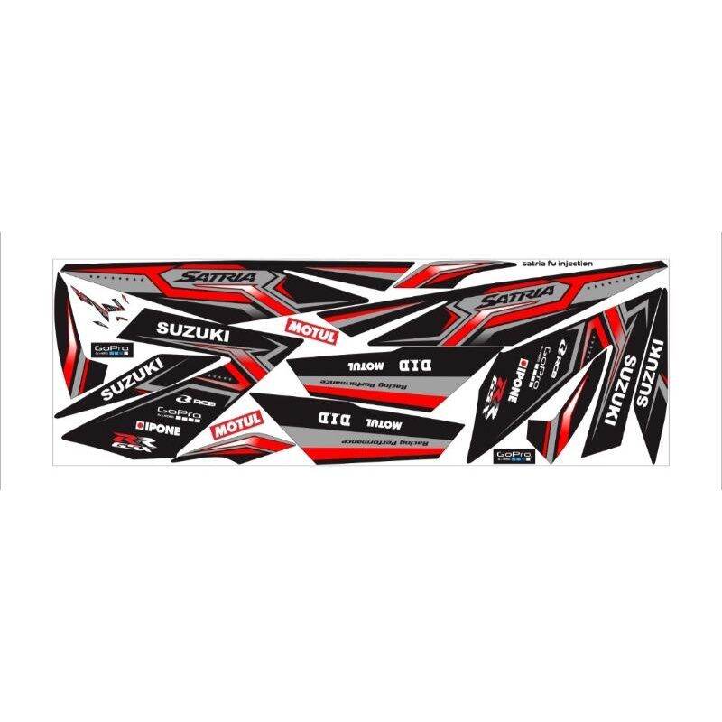 Stiker Striping Suzuki Satria f 150 injeksi / sticker lis variasi body ...
