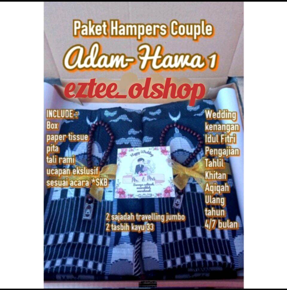 PAKET ADAM-HAWA 1. Hampers WEDDING COUPLE SAJADAH Kado Hadiah Gift Box ...