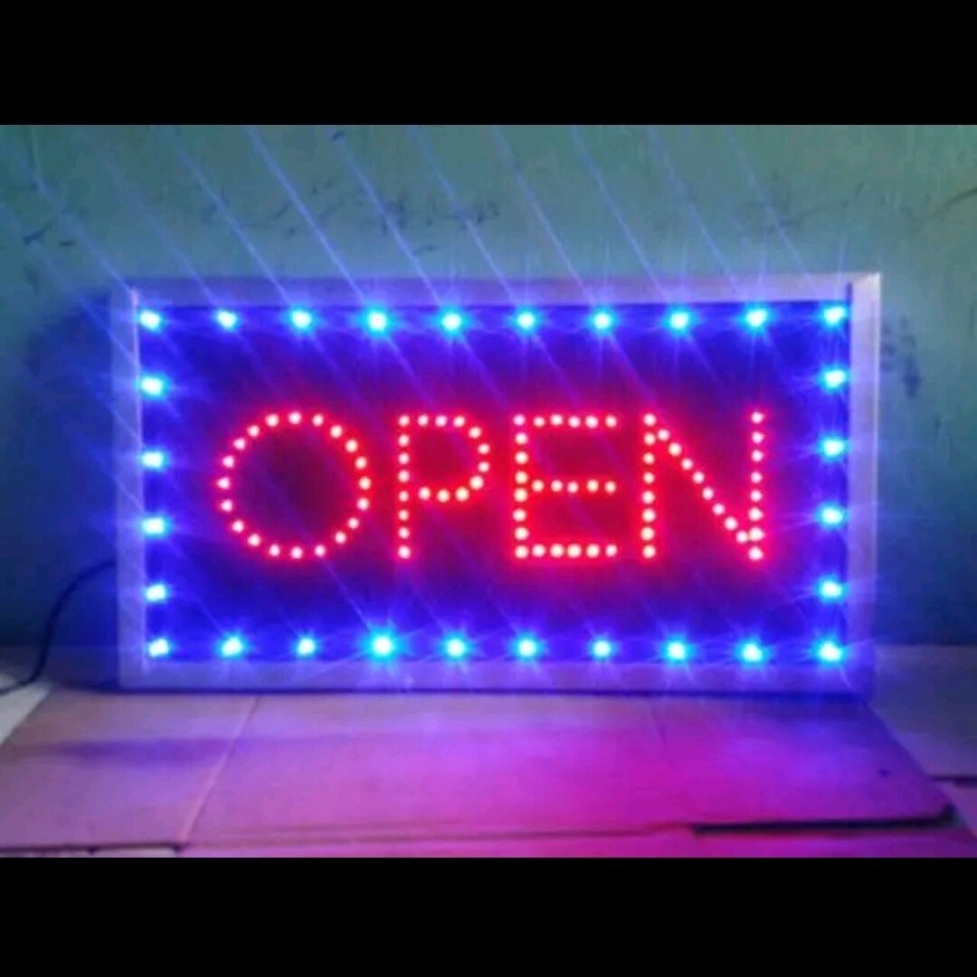 papan lampu led tulisan OPEN outdor 50x30 cm | Lazada Indonesia