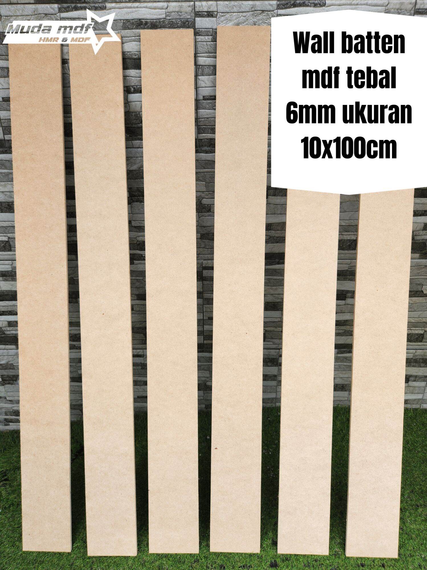 wall list batten mdf ukuran 10x100cm tebal 6mm | Lazada Indonesia