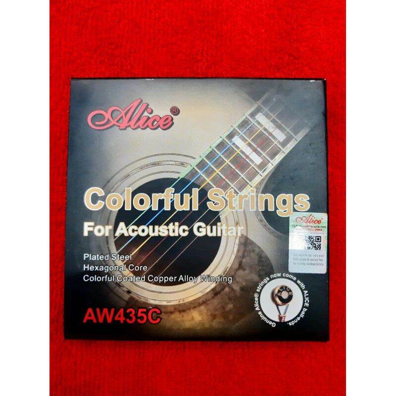 Tali Gitar / Senar Gitar Akustik Alice AW435C Colorful Full Set 6 Tali ...