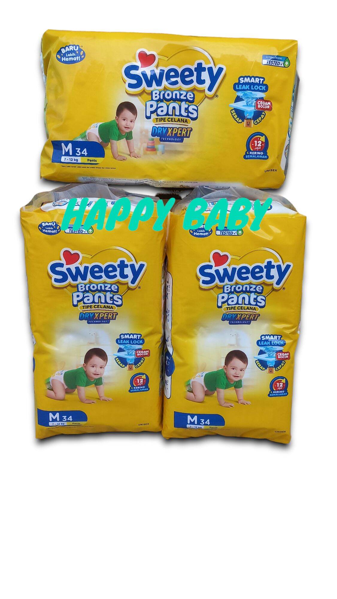 POPOK ANAK BAYI SWEETY BRONZE PANTS M34 TIPE CELANA DRY X-PERT ...