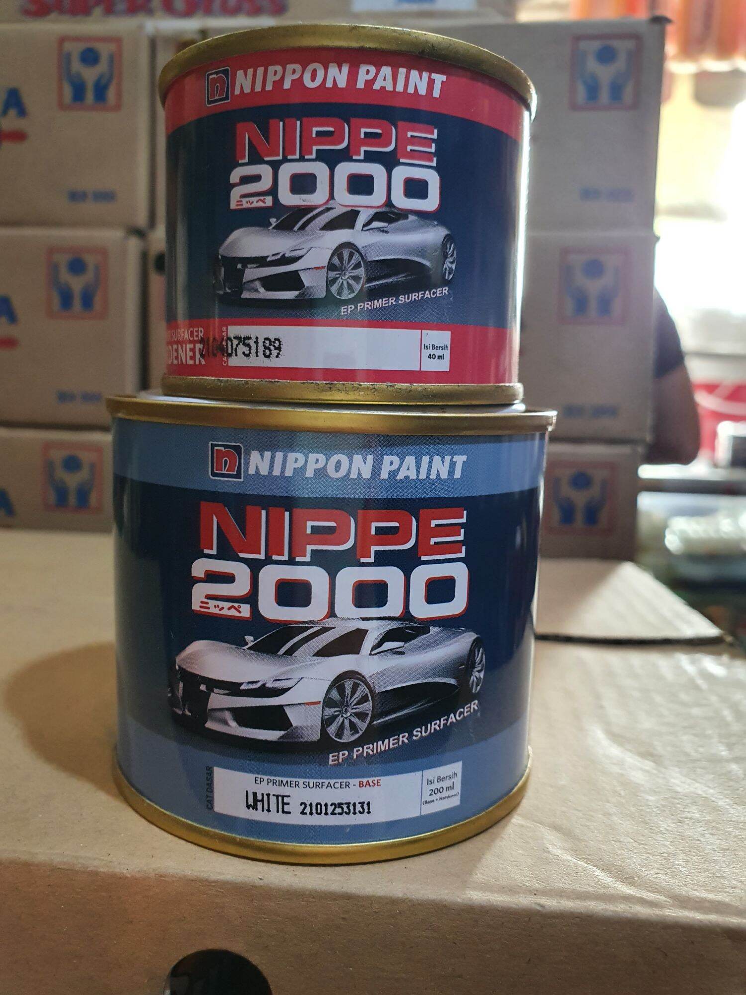 CAT DUCO NIPPON PAINT EPOXY PRIMER SURFACER ABU-ABU & PUTIH + HARDENER ...