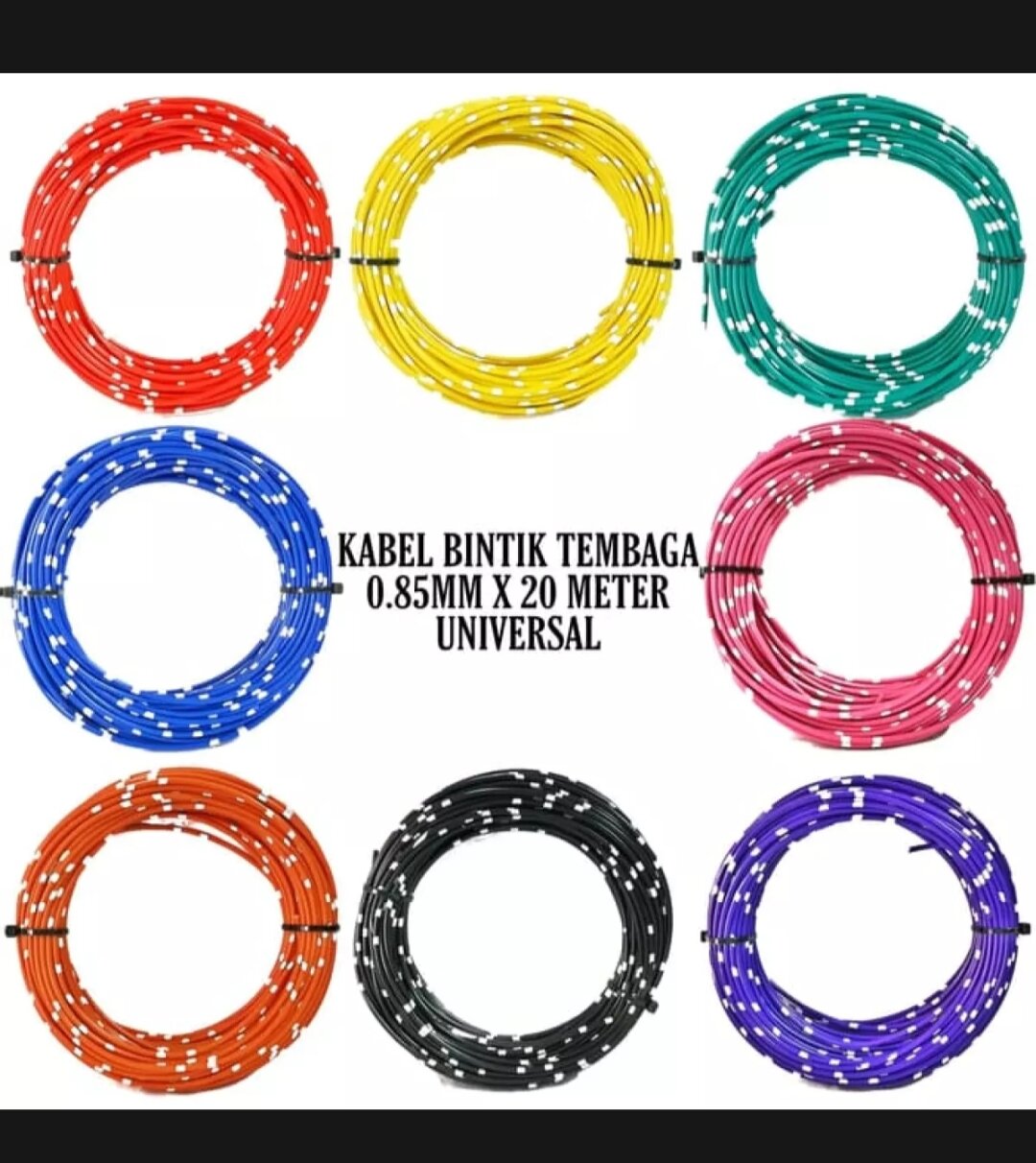 kabel body bintik ukuran 0,85 1 ROLL/20 meter /kabel bintik 0,85 ...