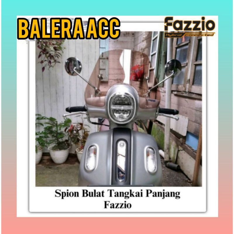 Spion Yamaha FAZZIO Model Bulat Tangki Panjang Full Chrome | Lazada ...