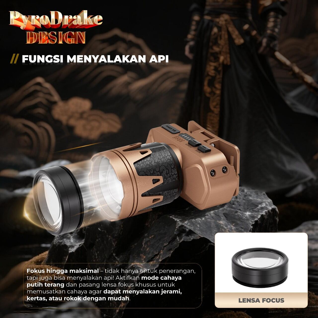 Senter Kepala LED Super Terang 2500+1800 Lumen | Headlamp Rechargeable ...