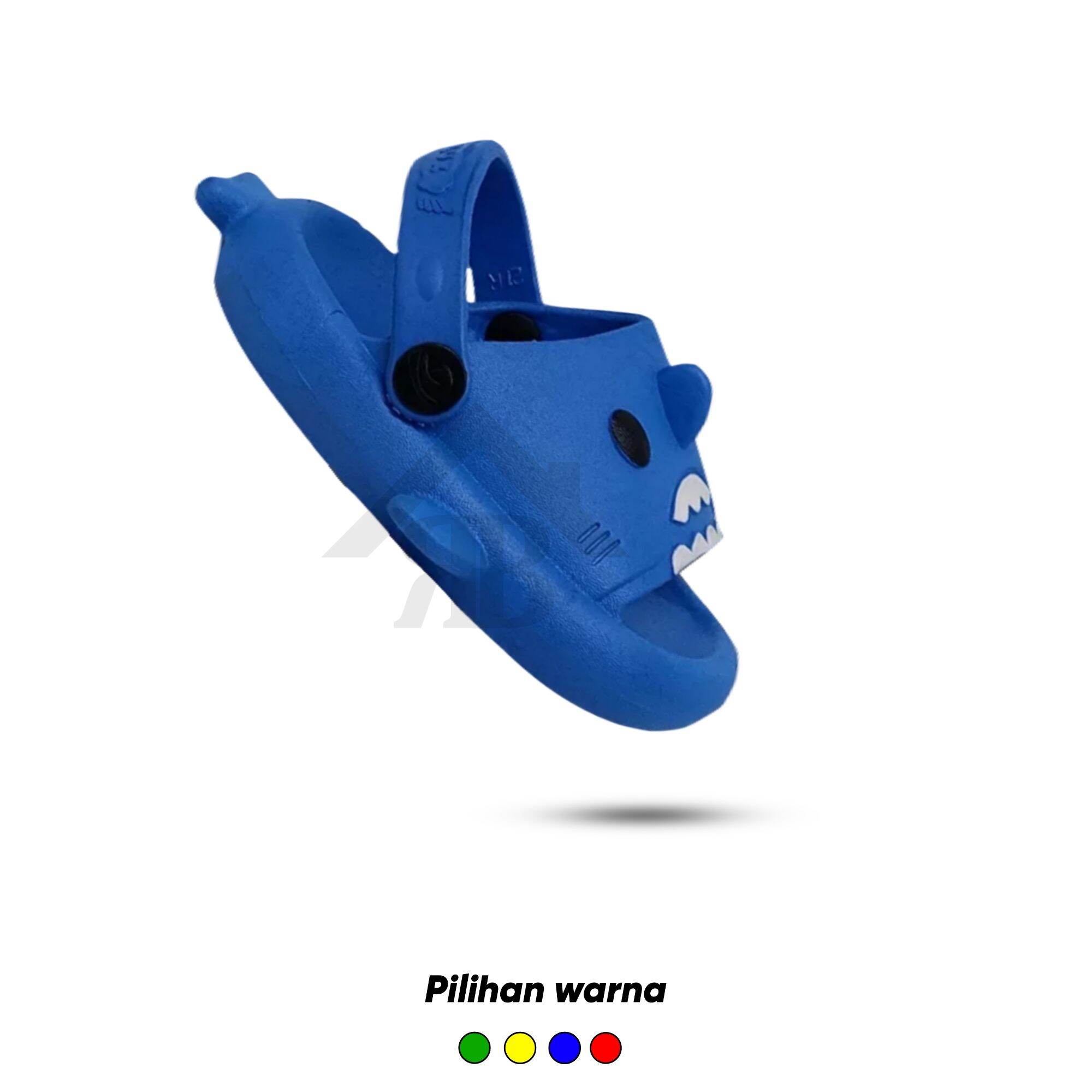 Sandal slop slip on anak baby shark / sandal hiu / sandal dulux hiu ...