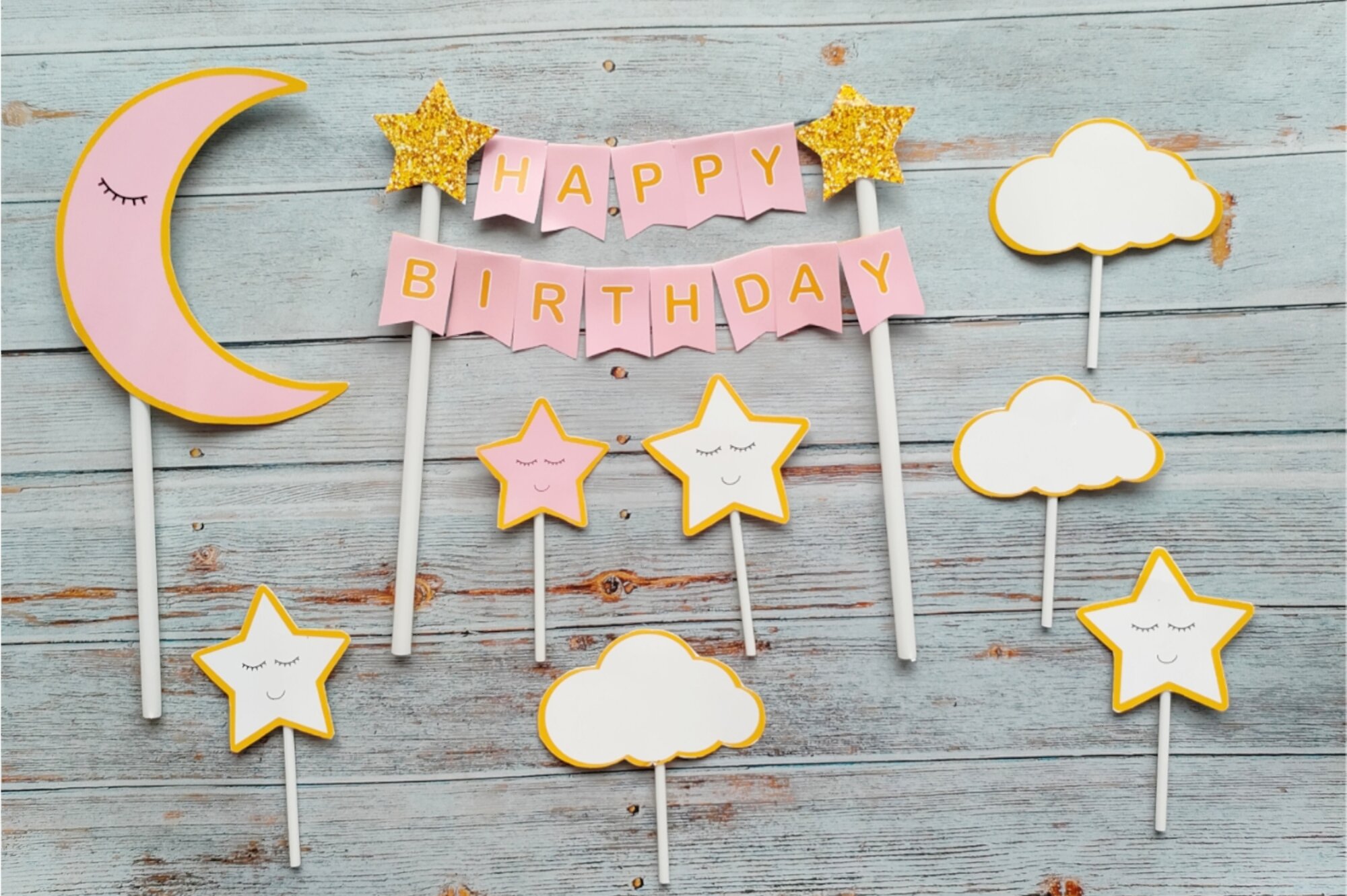 topper toper hiasan tusukan kue cake nasi tumpeng happy birthday ulang ...