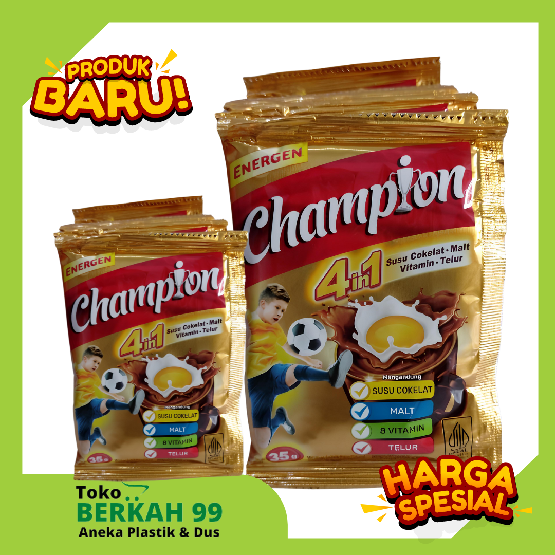 ENERGEN CHAMPION PER 5 SACHET minuman coklat sereal pembelian 10 sachet ...