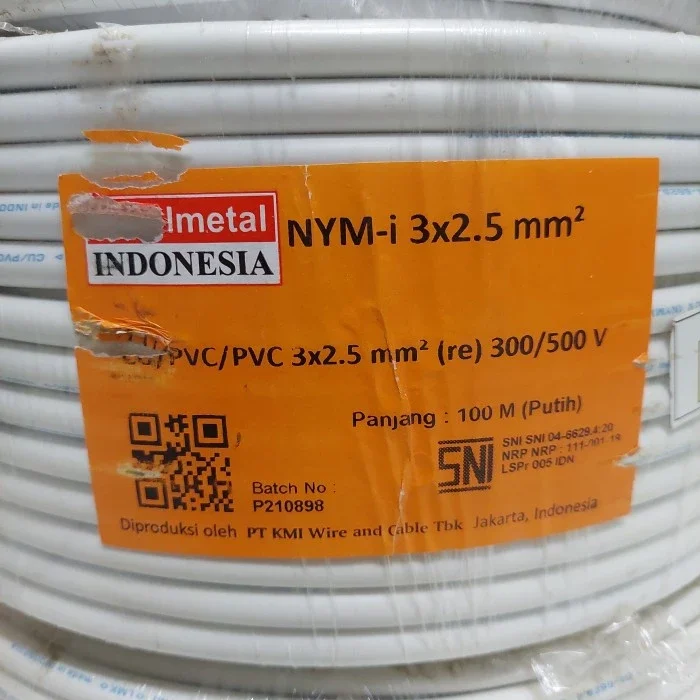 Kabel cable nym kabel listrik kawat 3x2,5mm kabelmetal 1 roll 100 meter SNI | Lazada Indonesia