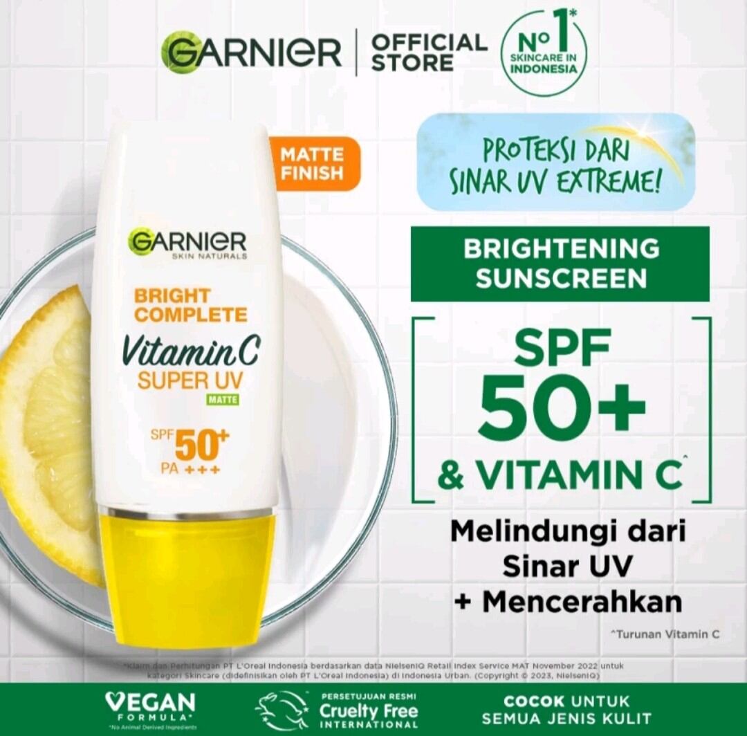 GARNIER SUPER UV INVESIBLE Serum Sunscreen Spf 50+Pa++++ Vitamin C ...
