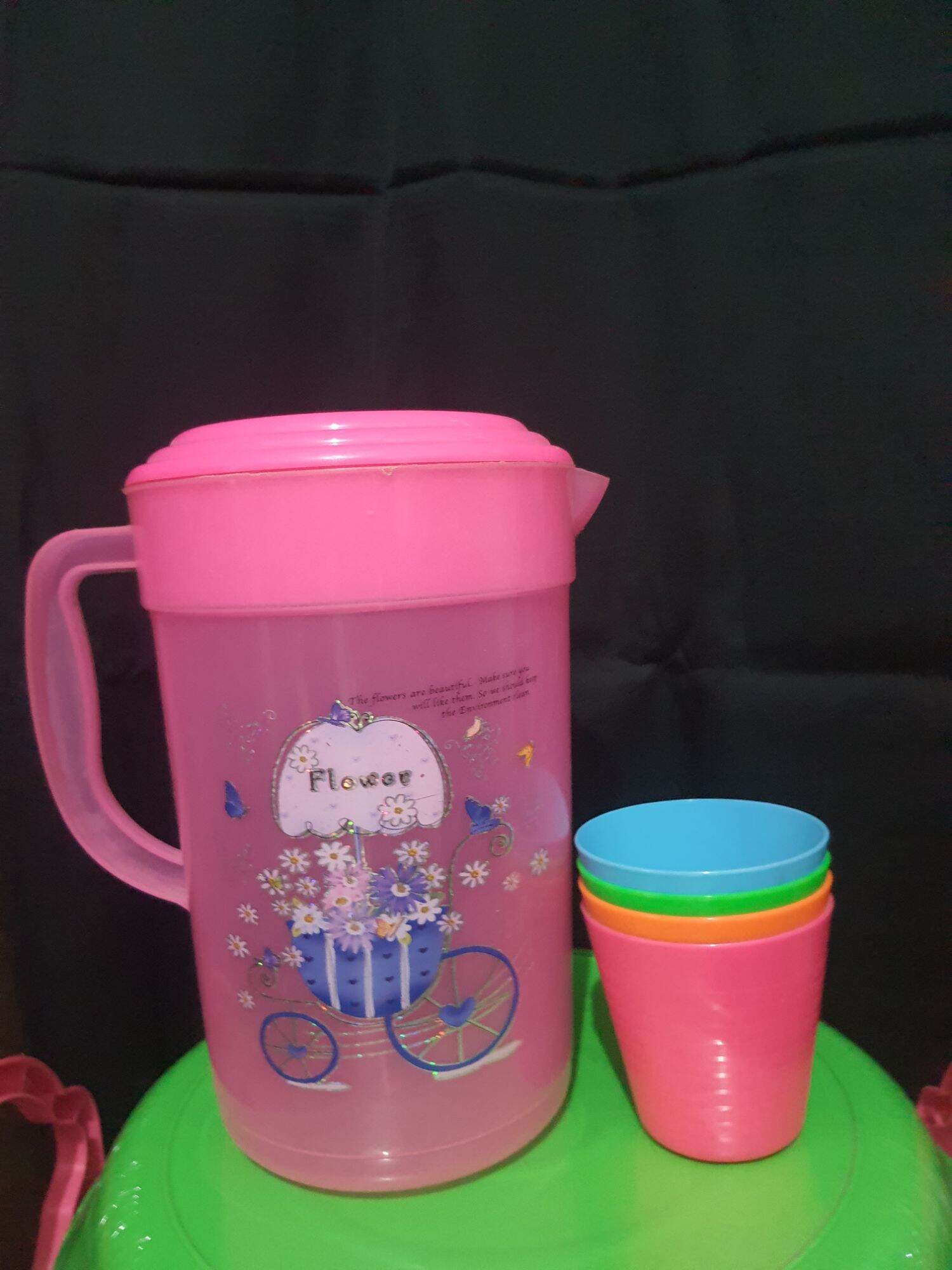 ESKAN JUG TEKO AIR MINUM 3 LITER JUMBO + 4 GELAS | Lazada Indonesia