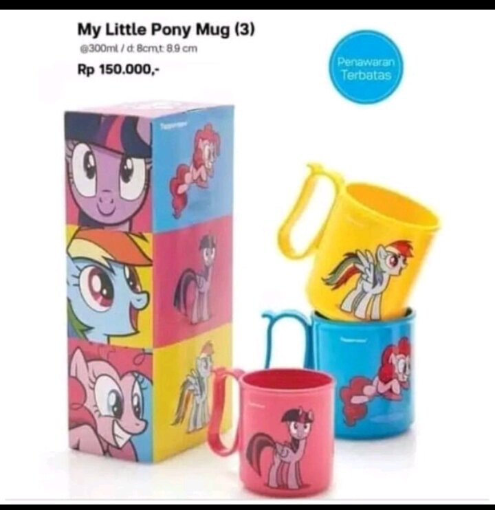 my little pony mug tupperware / cangkir tupperware gambar minion isi 3 ...