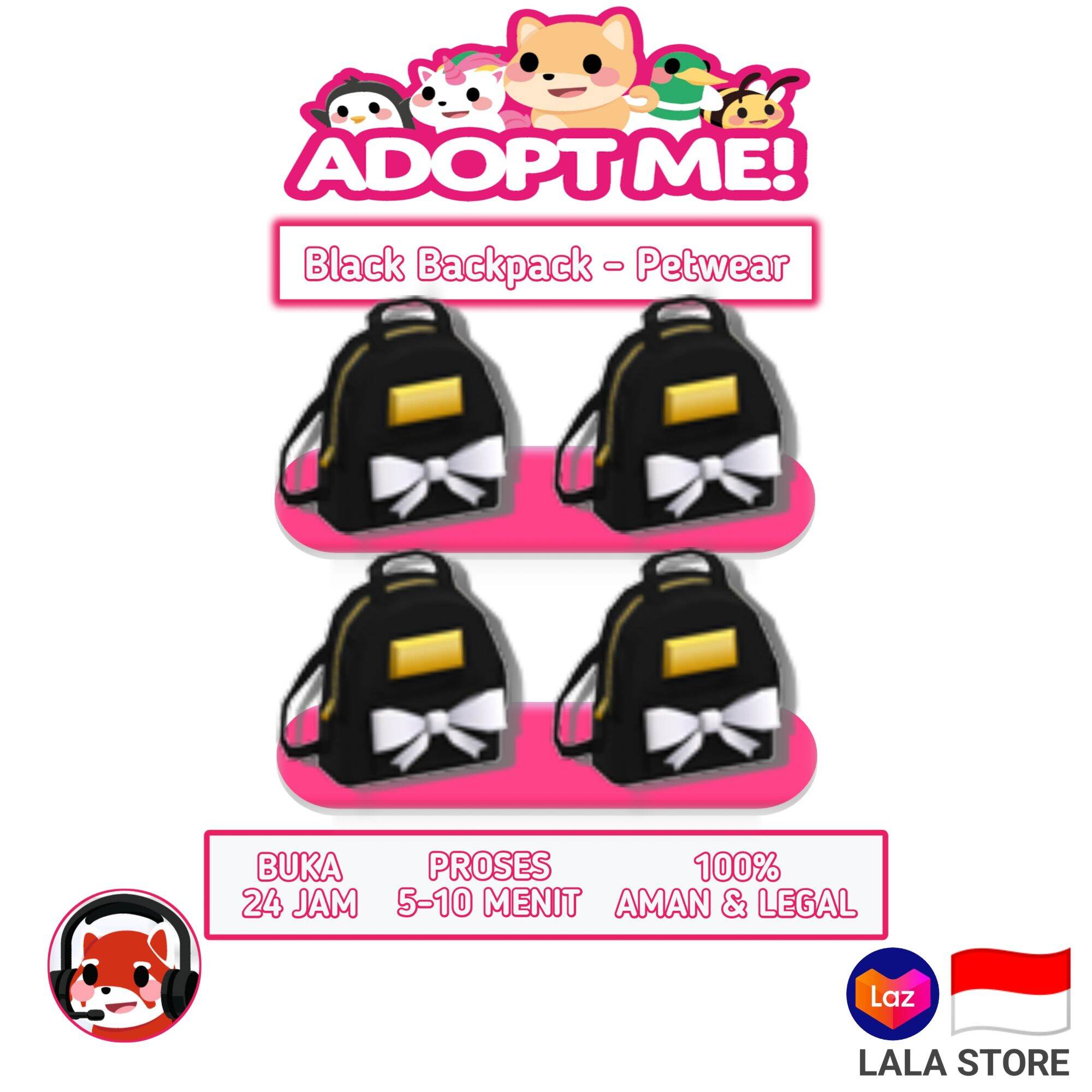 Adopt Me Petwear - Black Designer Backpack - Roblox | Lazada Indonesia