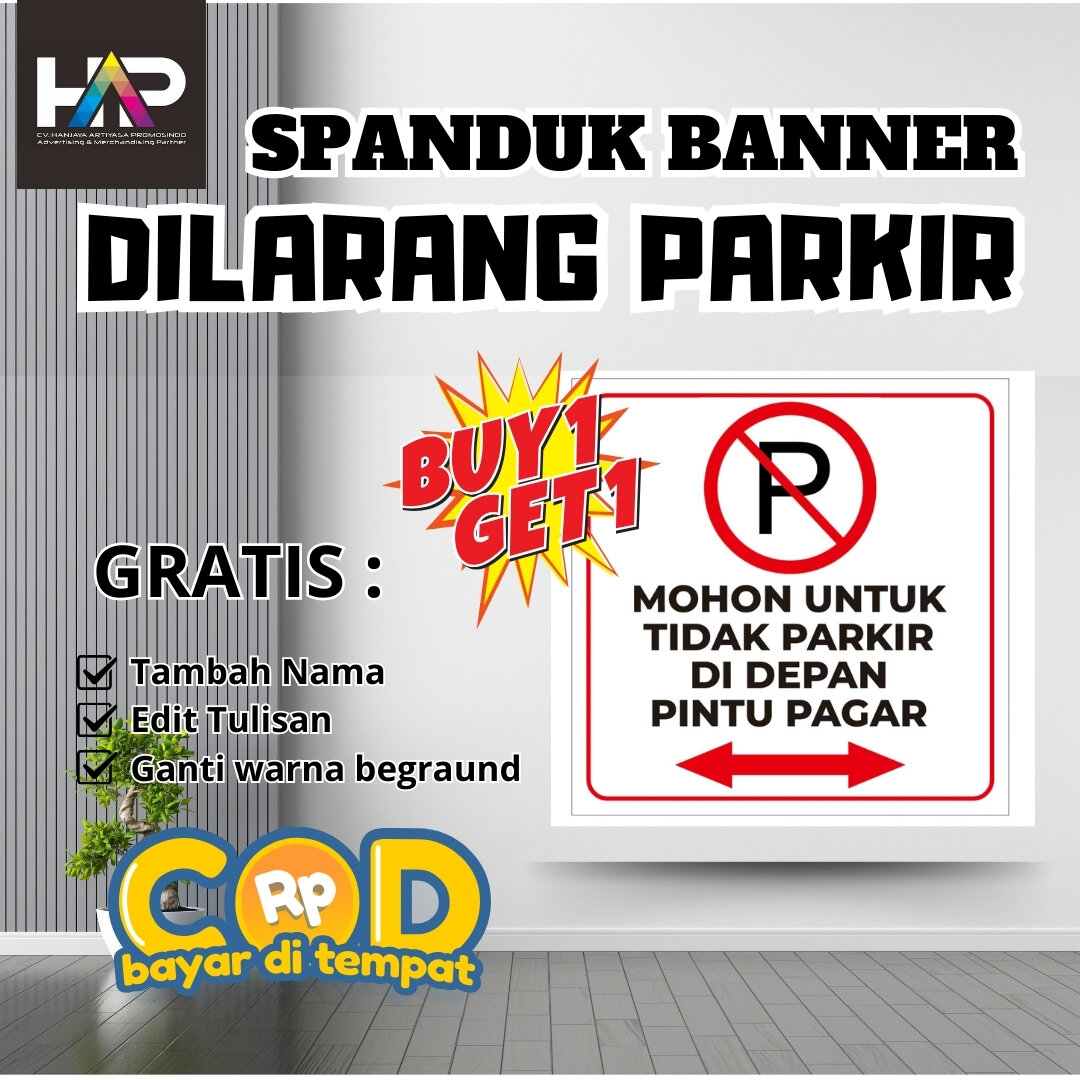 BELI 1 GRATIS 1 - SPANDUK DILARANG PARKIR | BANNER | Lazada Indonesia