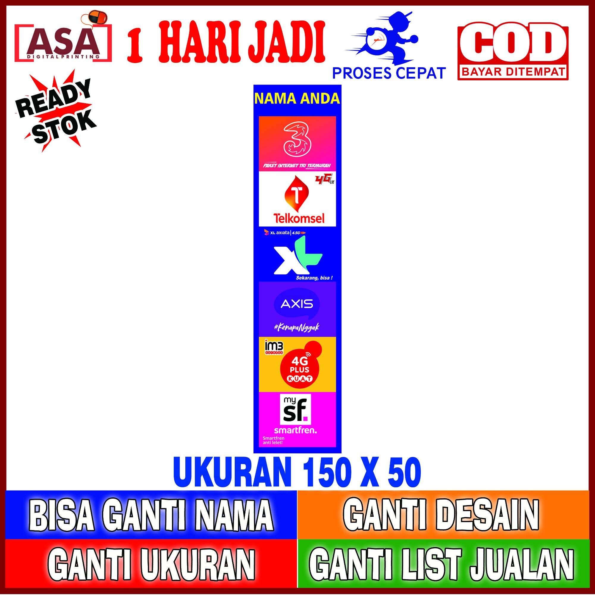 (TERMURAH) SPANDUK BANNER KONTER TERMURAH PAKET HEMAT. Ukuran 150 X 50 ...