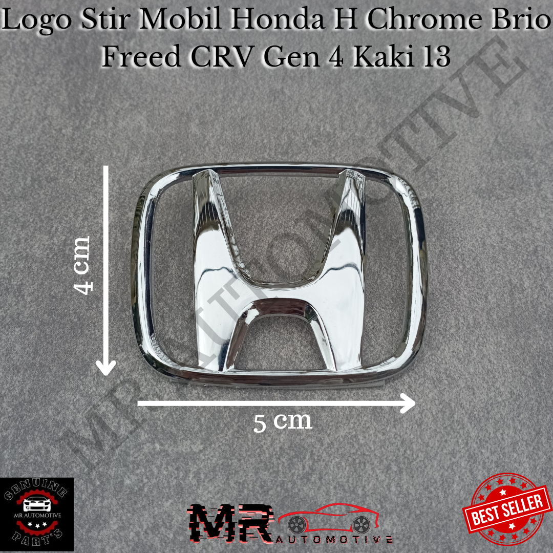 Emblem Mobil Logo Stir Honda H Chrome Mobilio Brio Freed CRV Gen 4 Kaki ...