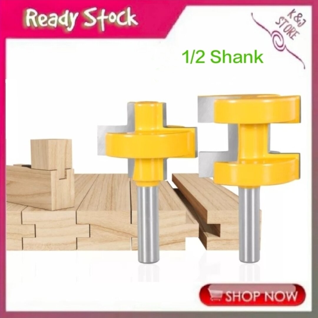 SET 2 PCS AS SHANK 1/2 INCH Mata Profil Sambung Kayu Tongue & Groove ...