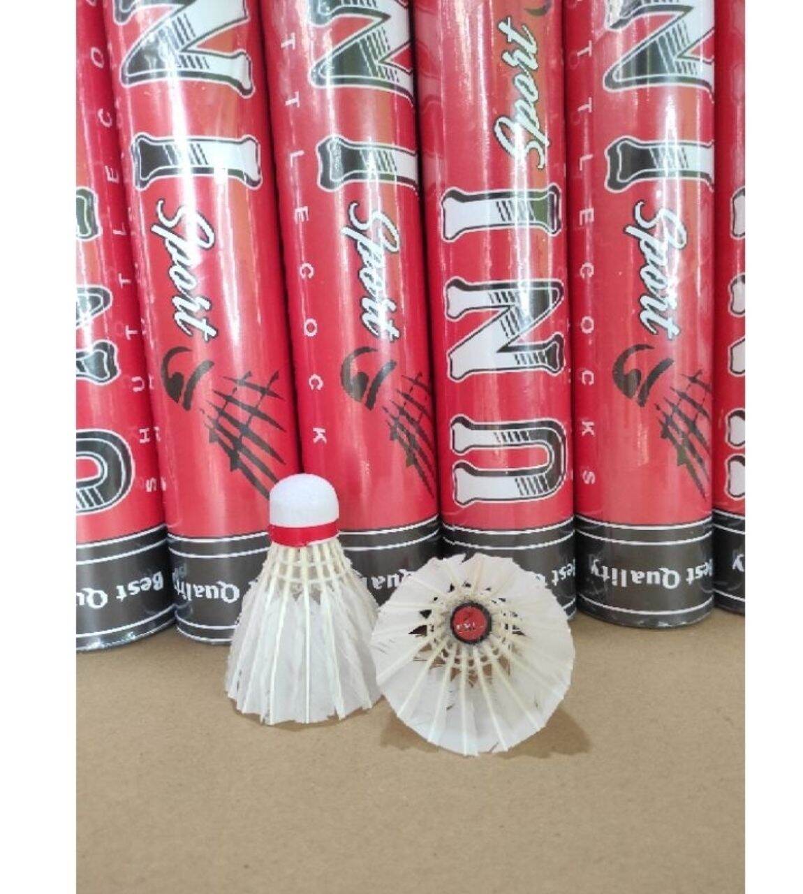KOK BULUTANGKIS KOK BADMINTON SHUTTLECOCK UNI SPORT MERAH 1 TABUNG 12 ...