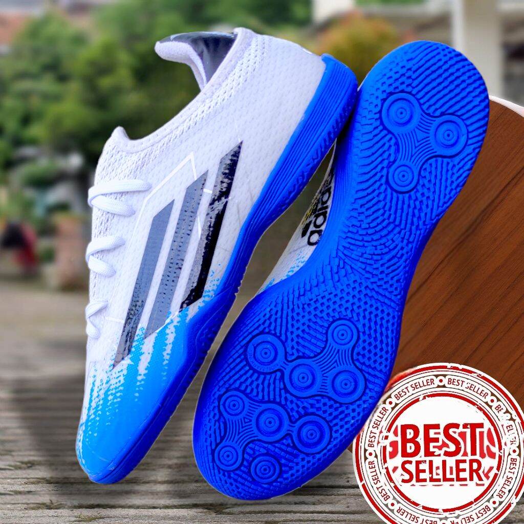(Promo) Sepatu Futsal Predator Adizero Putih Biru Semiboot | Lazada ...
