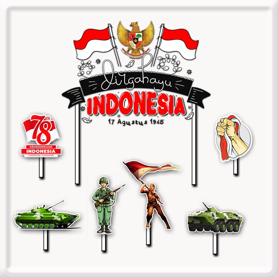 Topper Cake Dirgahayu Republik Indonesia Hari Kemerdekaan | Lazada ...