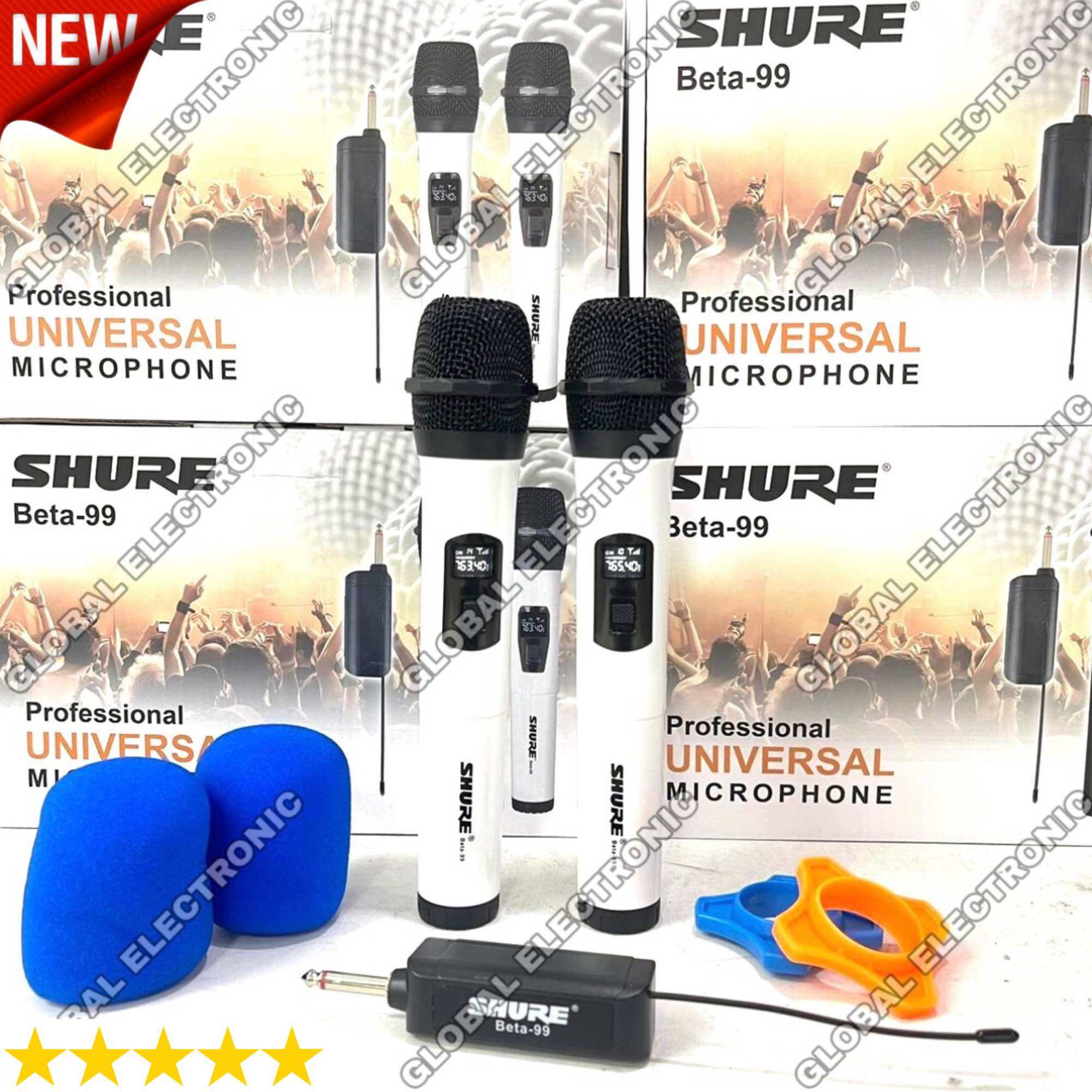 Mic Wireless Shure Beta 99 Handheld Portable Warna Putih - hitam ...