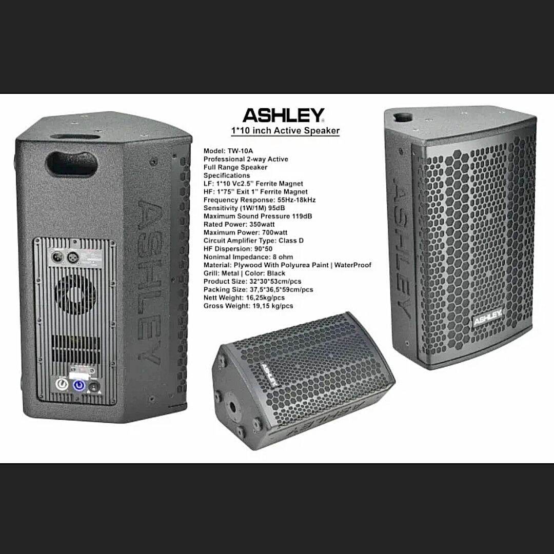 Speaker Aktif Ashley TW 10A 2Way Full Range 10inch Original Active ...