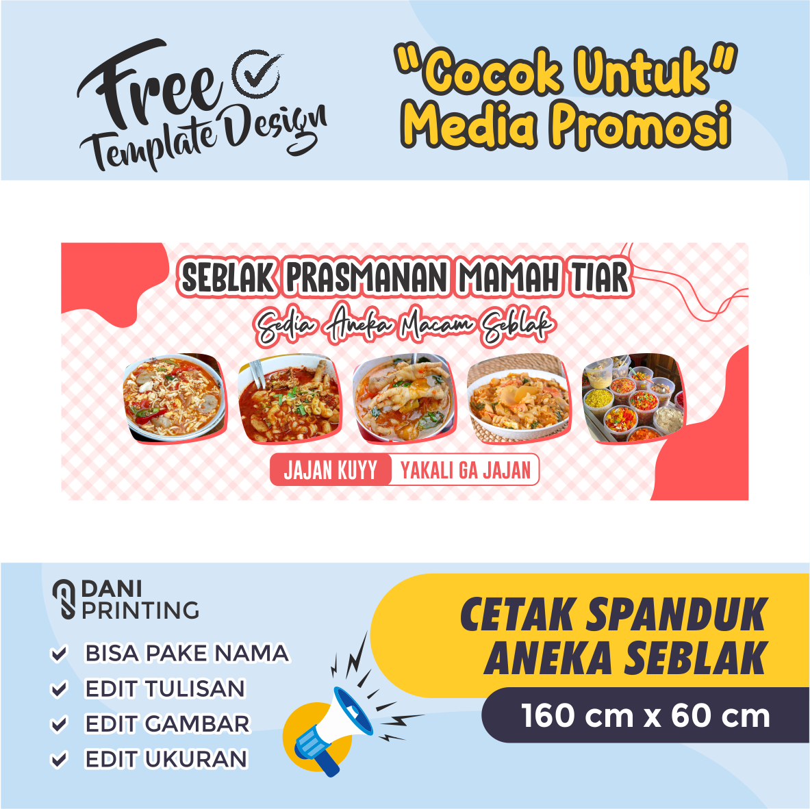 Banner Spanduk ANEKA SEBLAK 160 X 60 cm BISA DI EDIT | Lazada Indonesia