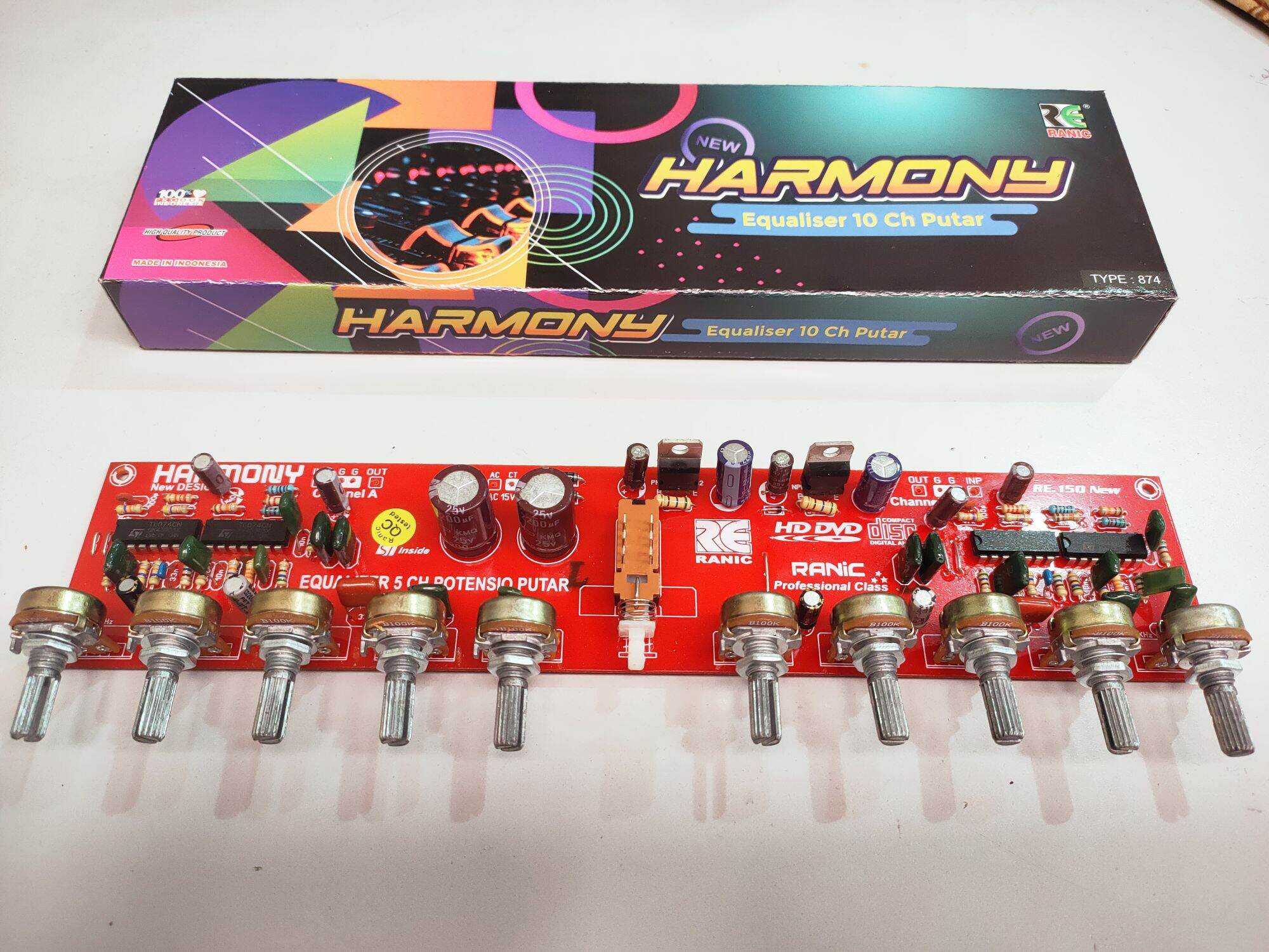 Kit Equalizer 10 Channel Stereo potensio putar 4IC TL084 ( new Harmony ...