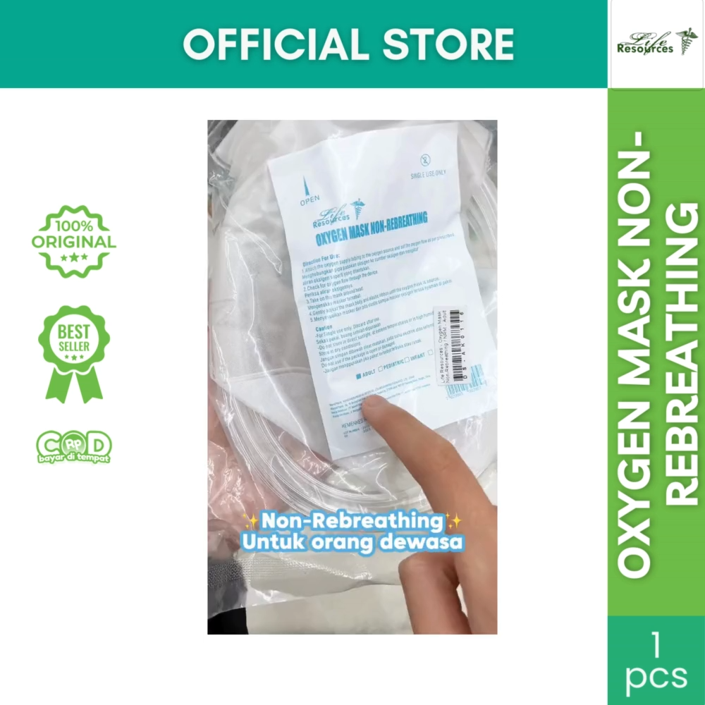 DENUSA - Oxygen Mask Non Rebreathing NRM Dewasa Life Resources | Masker ...
