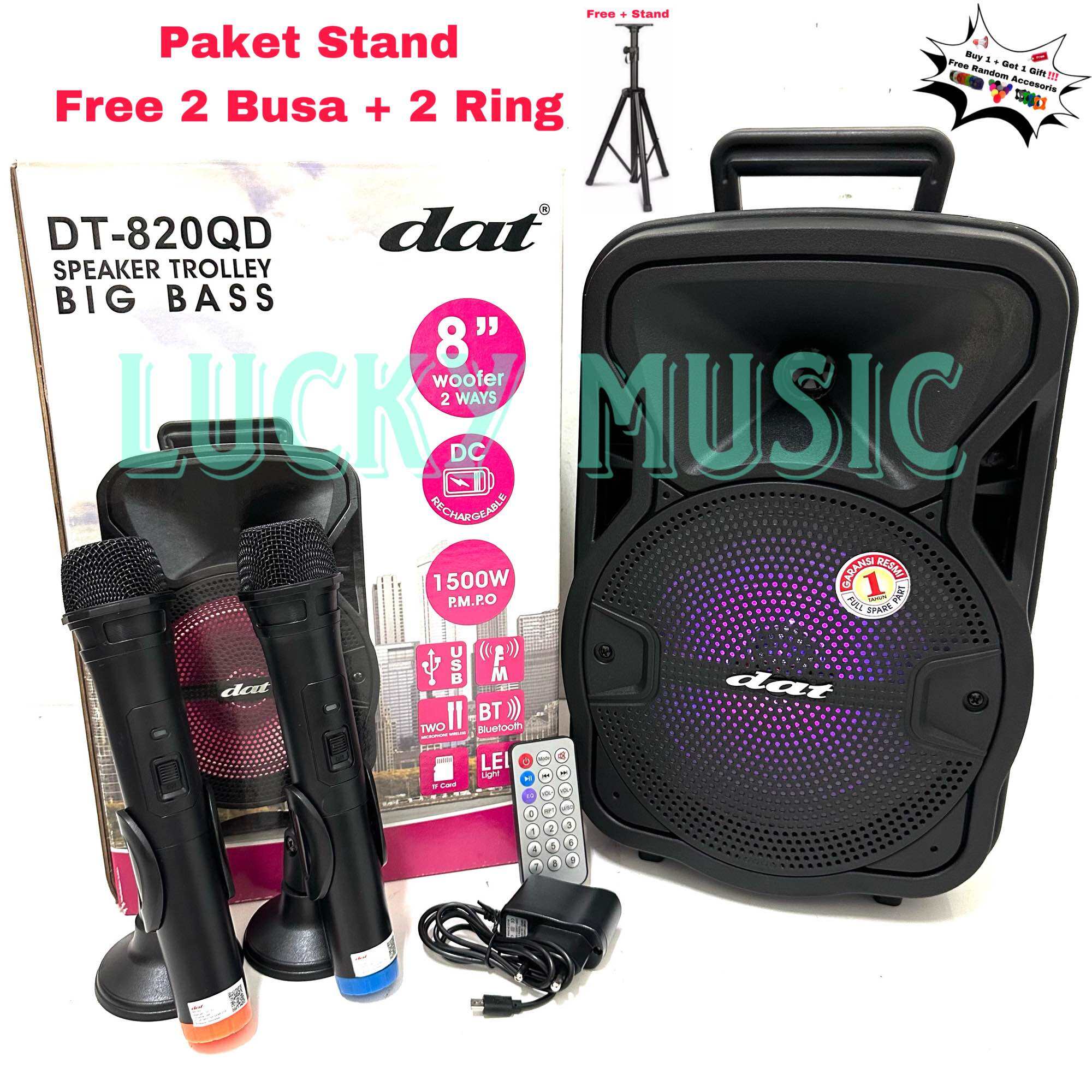 Speaker Portable Wireless Dat 820 QD Original Bluetooth 8 inch DAT DT ...