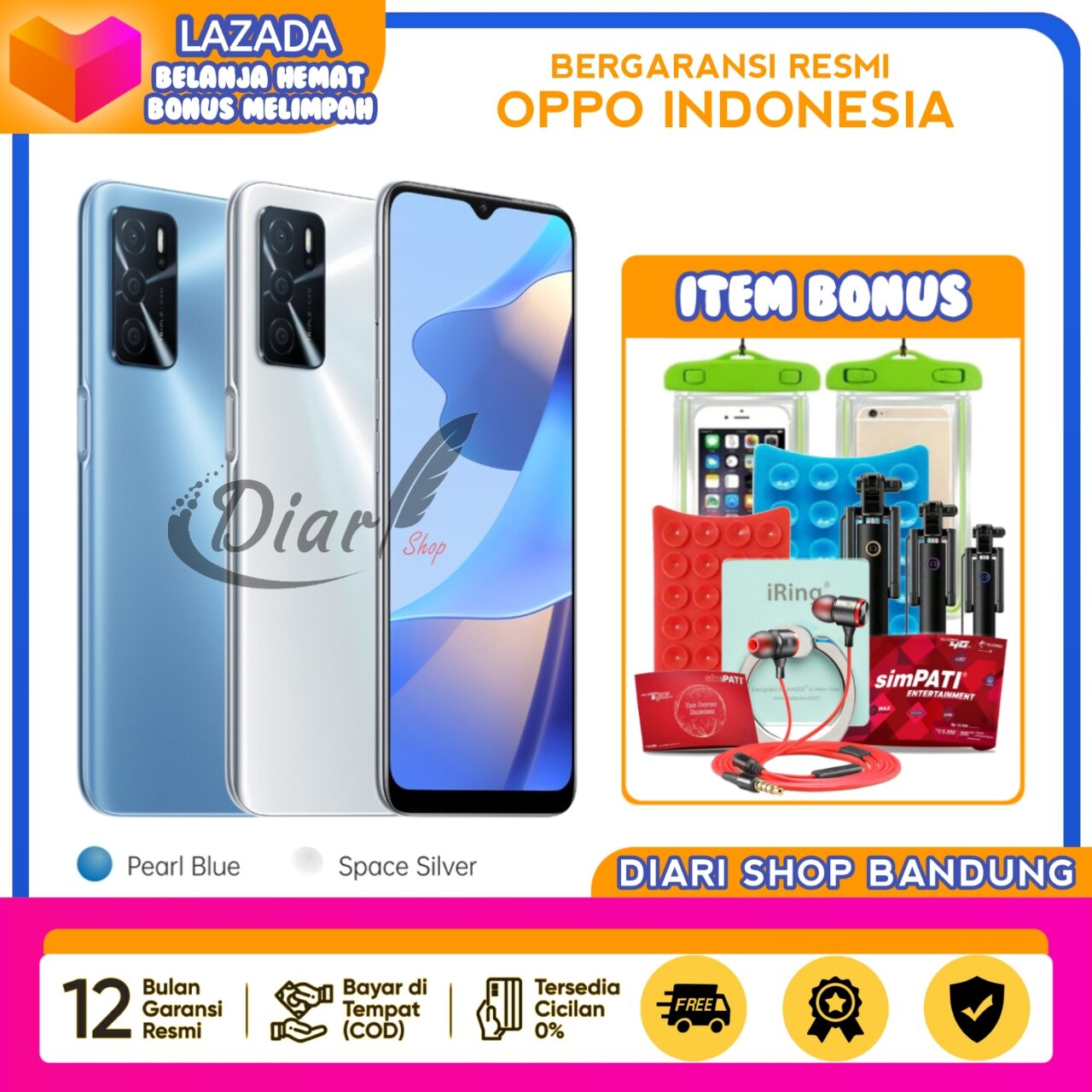 OPPO A16 RAM 4Gb ROM 64Gb Triple Camera 5000mAh Battery Tahan Percikan ...