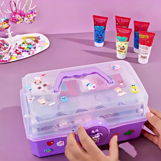 825PCS Diy Deco Cream Set Diy Gantungan Kunci /Stiker Kartu Kotak Cream ...