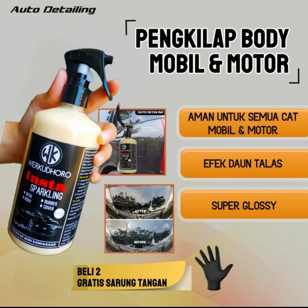 Pengkilap body motor dan mobil efek daun talas insta sparkling | Lazada ...