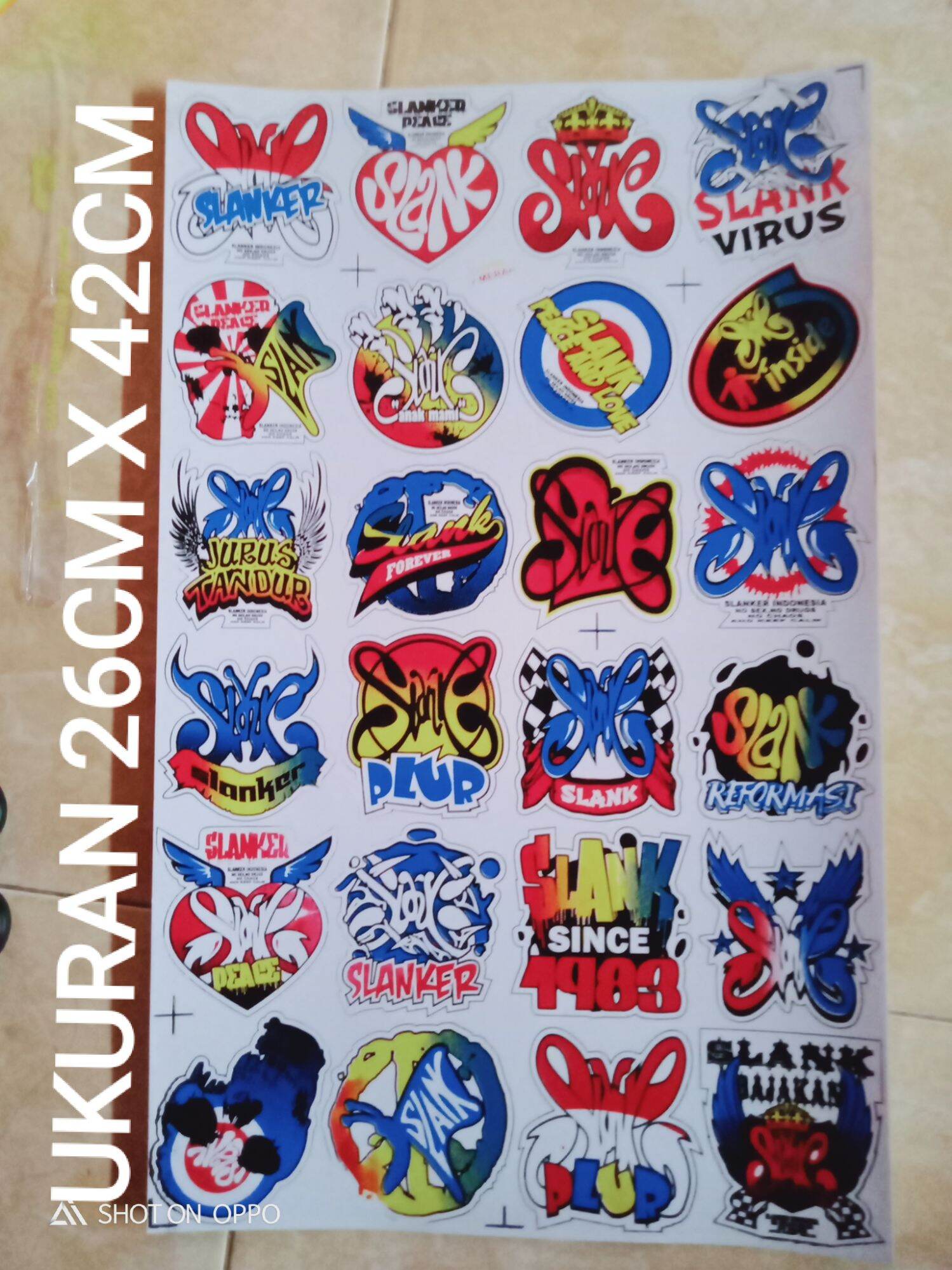 Stiker Lembaran Slank isi 24 pcs ukuran 26x42cm | Lazada Indonesia