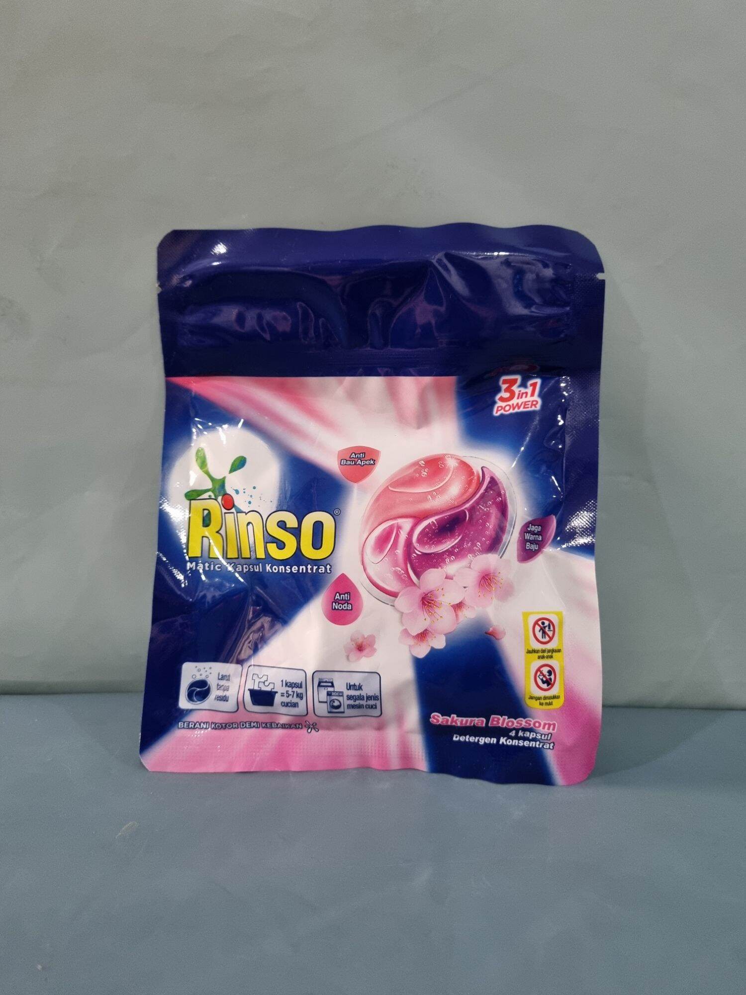 RINSO Matic kapsul konsentrat deterjen detergent sachet isi 4 kapsul ...