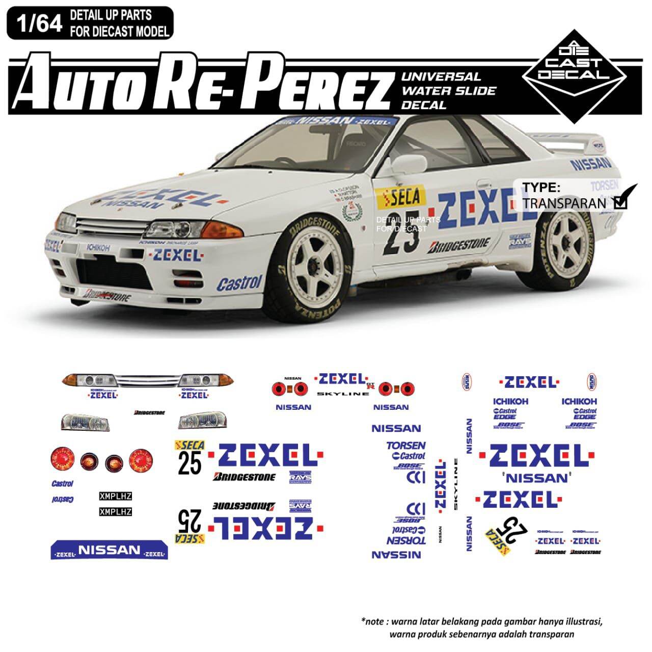 Decal Hotwheels Autoreperez - racing livery zexel nissan skylibe r32 ...