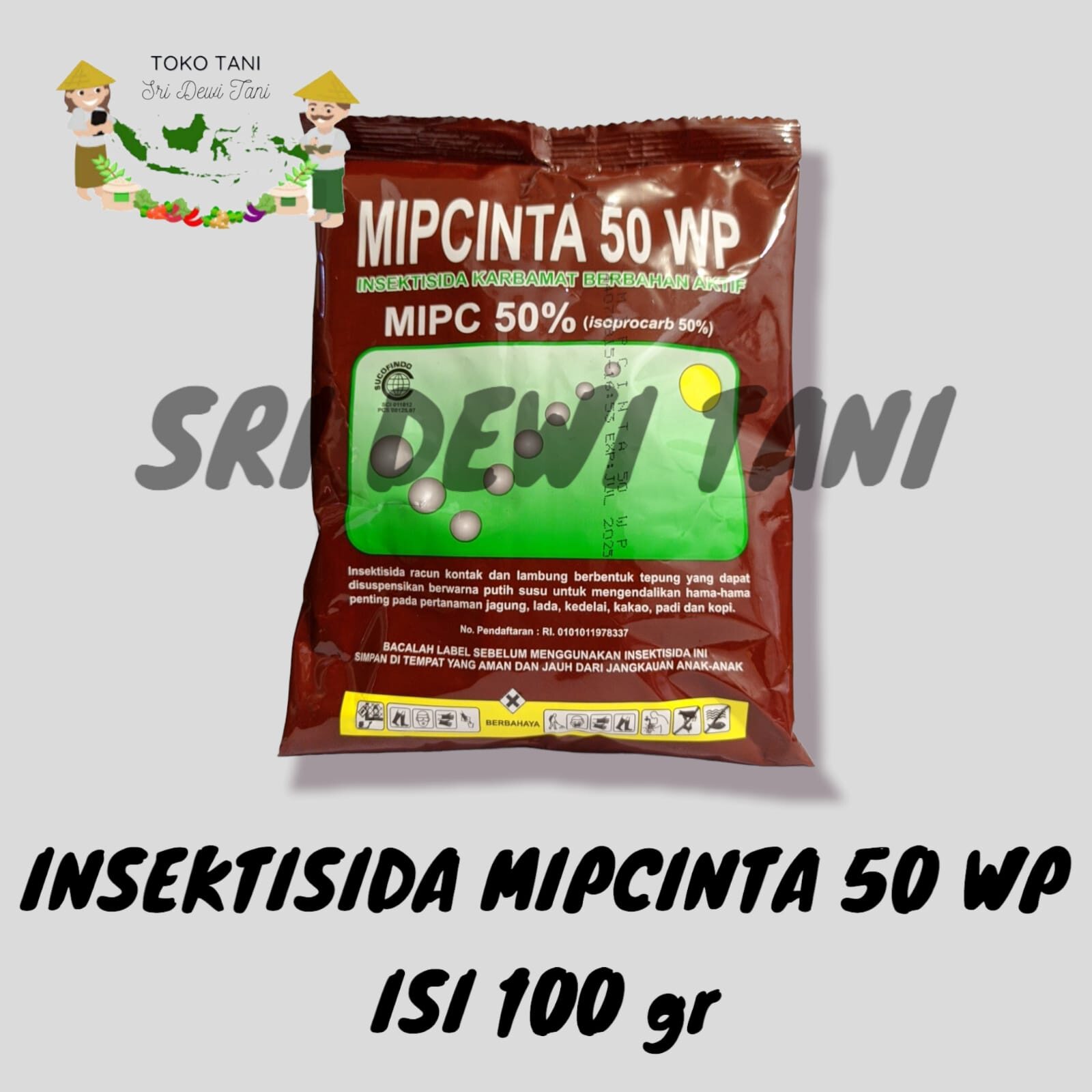 INSEKTISIDA MIPCINTA 50 WP 100 GRAM KARBAMAT BAHAN AKTIF MIPC 50% ...